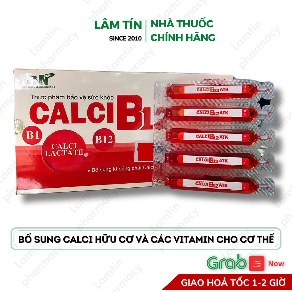 CalciB12 ATK Bổ sung khoáng chất Calci và Vitamin B1,B12 cho cơ thể Hộp 20 ống | Shopee Việt Nam