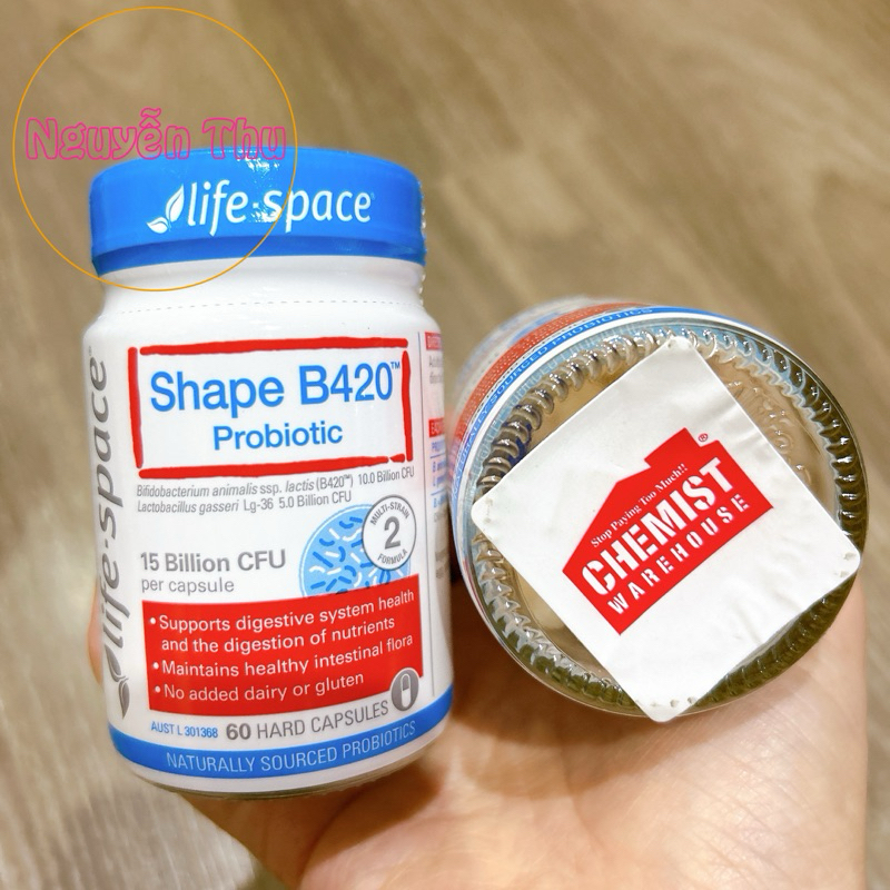 Men vi sinh hỗ trợ tiêu hóa và kiểm soát vóc dáng 40 vien, 60 viên Life Space Shape B420 ...