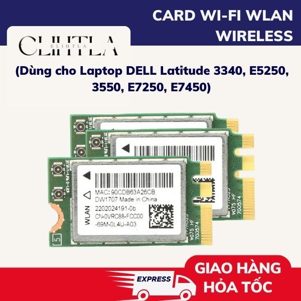 Card WI-FI WLAN Wireless (dùng cho Laptop DELL Latitude 3340, E5250 ...