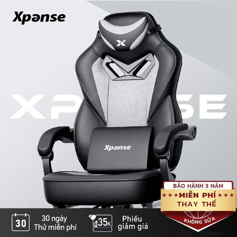 Xpanse Ghế Gaming 002 - Ngả 135°, Da Thoáng Khí, Đệm Dày Hơn 50%, Mút ...