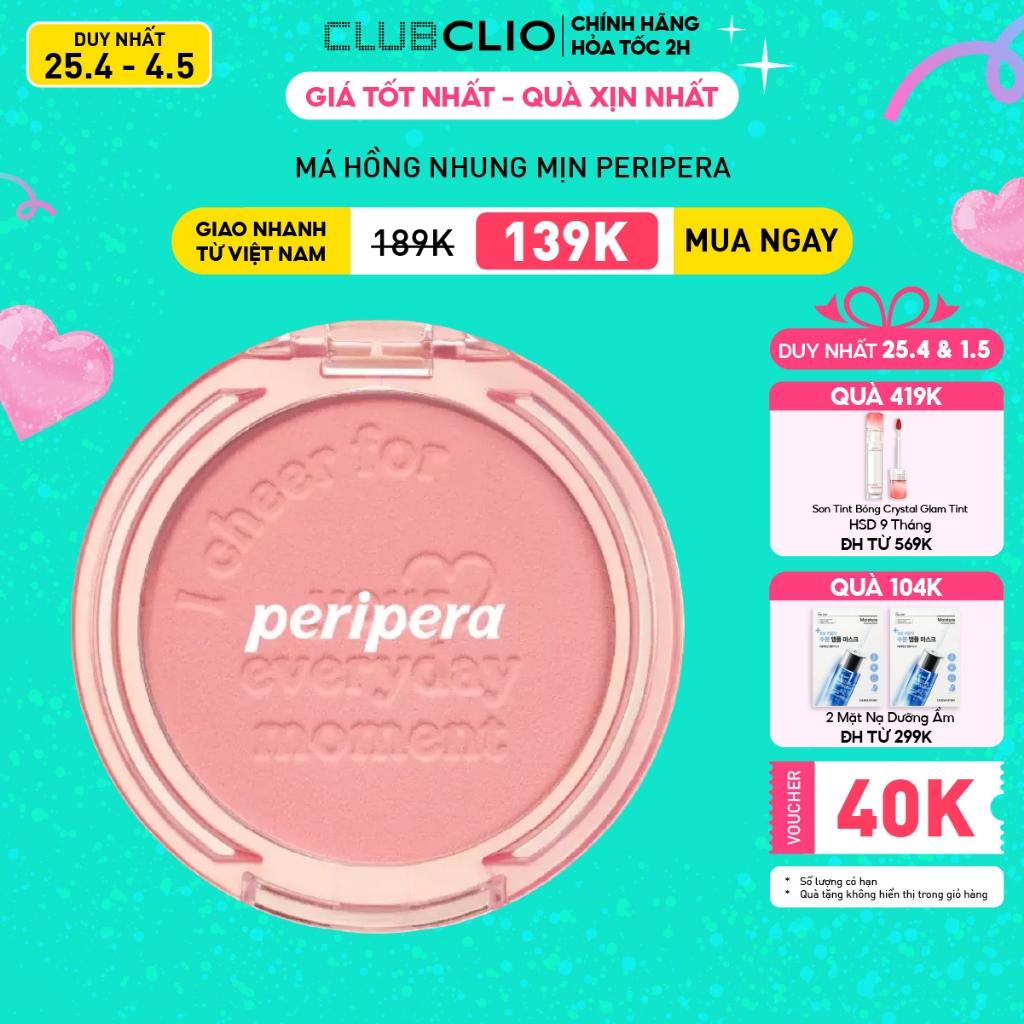 [ĐỘC QUYỀN 27.4]Má Hồng Peripera Pure Blushed Sunshine Cheek 4.2G ...