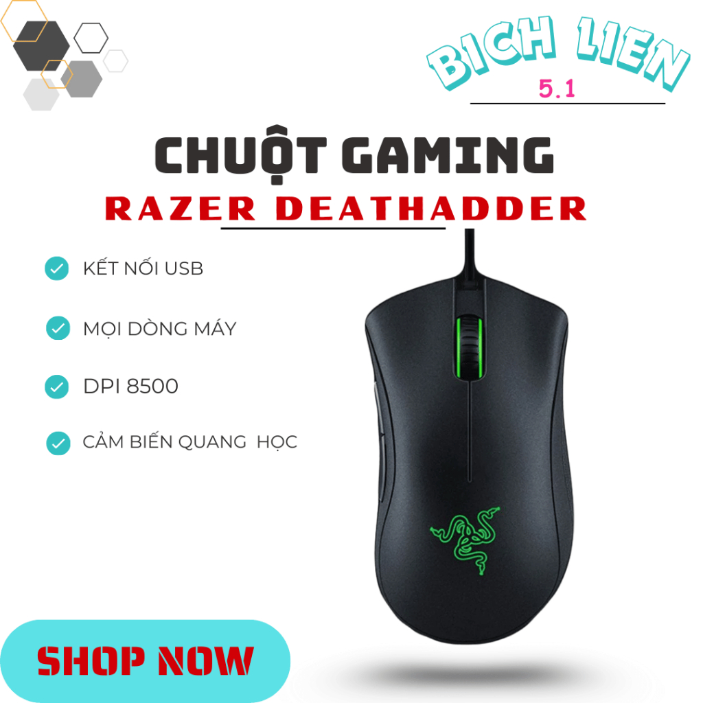 Chuột Gaming Razer DeathAdder Essential | Quang Học | 5 Nút Lập Trình ...