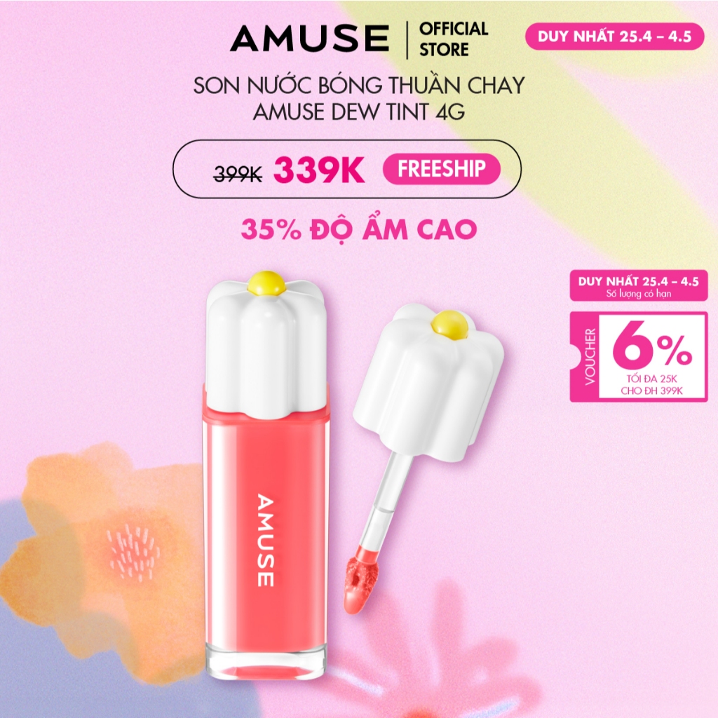 [SALE CUỐI THÁNG][NEW] Son Nước Bóng Thuần Chay Amuse Dew Tint 4g | Shopee Việt Nam