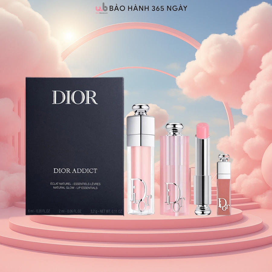Set hộp 3 Son dưỡng dior addict lip glow,dior maximizer gồm các màu:001 ...