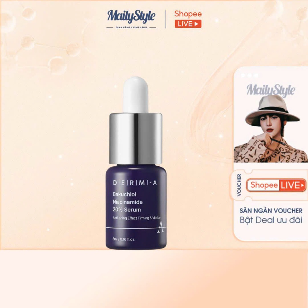 Q81_LỌ MINI SERUM DERM-A BAKUCHIOL NIACINAMIDE 20% (5ml) | Shopee Việt Nam