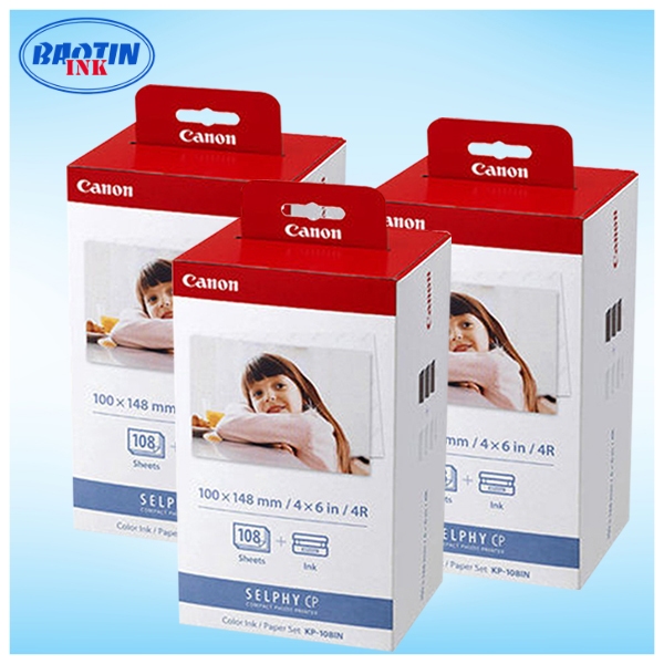 cisbaotin Giấy Và Mực In Ảnh Nhiệt Canon KP108 - 1 HỘP 108 TỜ VÀ 3 CÂY ...