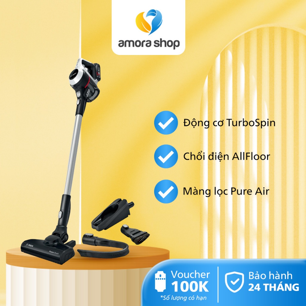 Máy Hút Bụi Không Dây Bosch BCS61113 Serie 6 Unlimited, Thiết Kế Nhỏ Gọn, Bảo Hành 24 Tháng ...