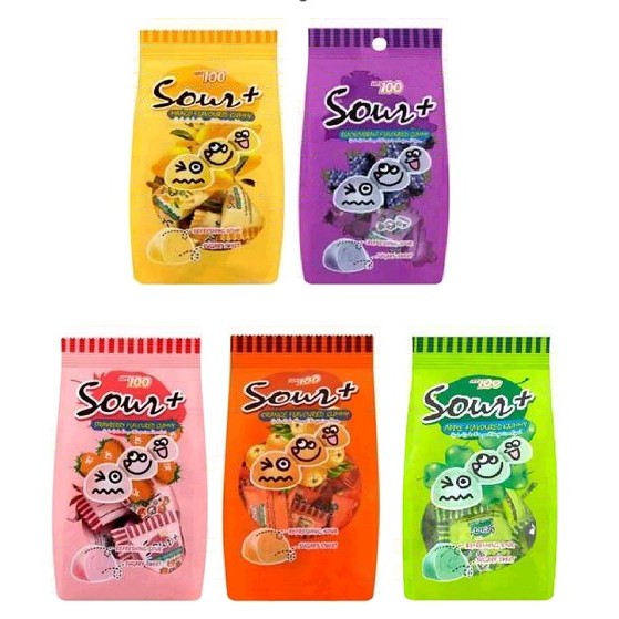 KẸO DẺO SOUR+ HƯƠNG TÁO XANH, NHO, DÂU, XOÀI, CAM - MALAYSIA CHÍNH HÃNG ...