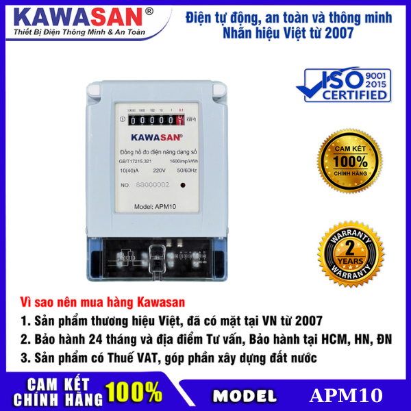 ĐỒNG HỒ ĐO ĐIỆN NĂNG 1 PHA KAWASAN – Model: APM10 | Shopee Việt Nam