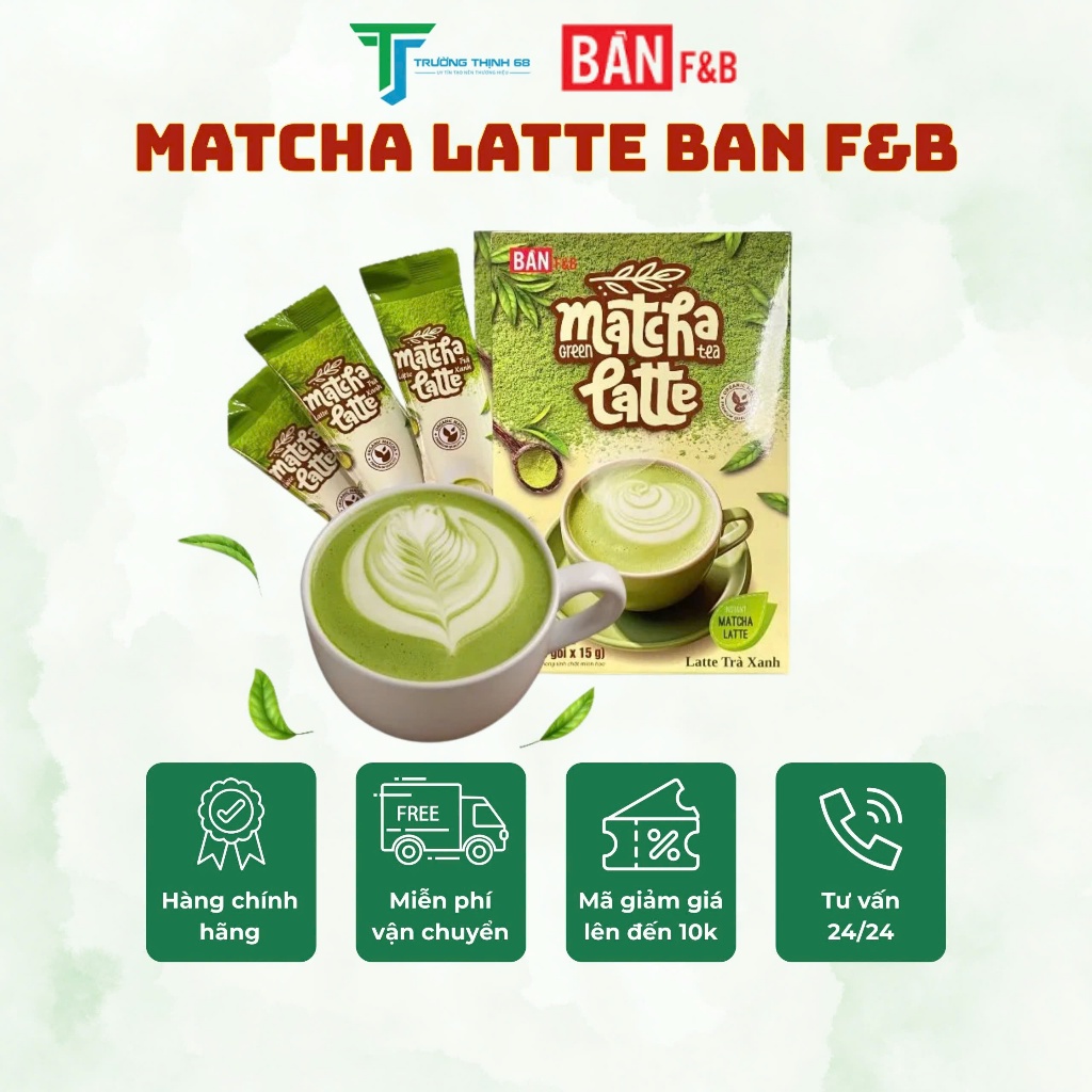 Matcha Latte Ban F&B, gói pha trà xanh Nhật Bản, bột trà sữa matcha ...