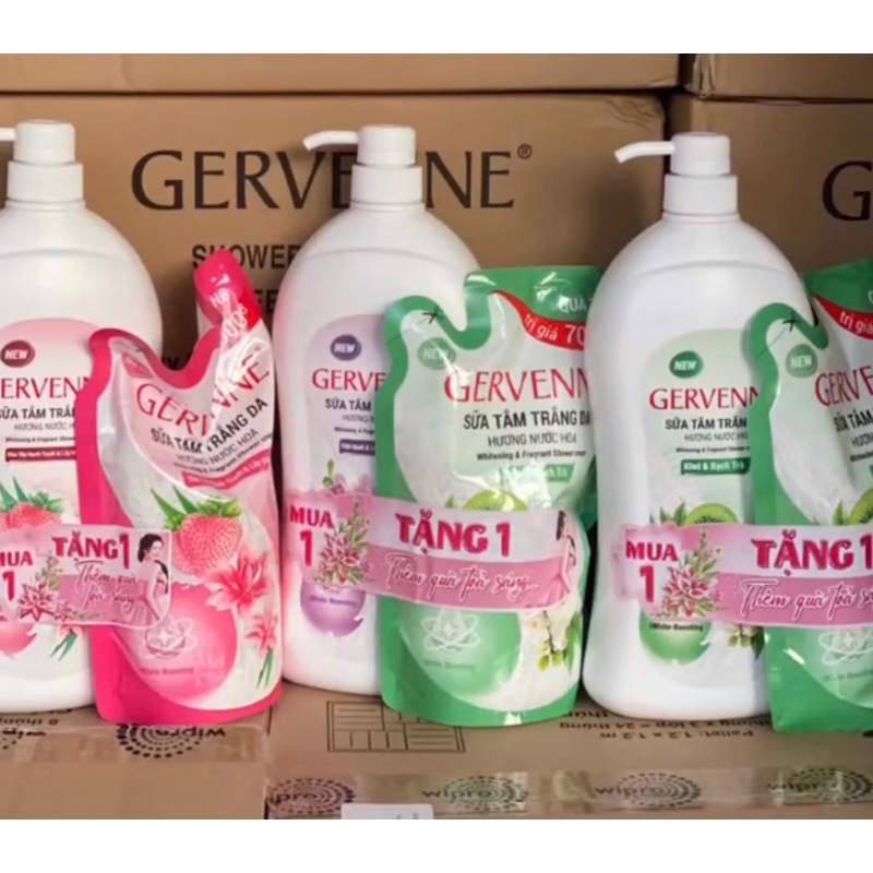 Sữa tắm Gervenne hương nước hoa 1.2kg tặng túi 600g. | Shopee Việt Nam