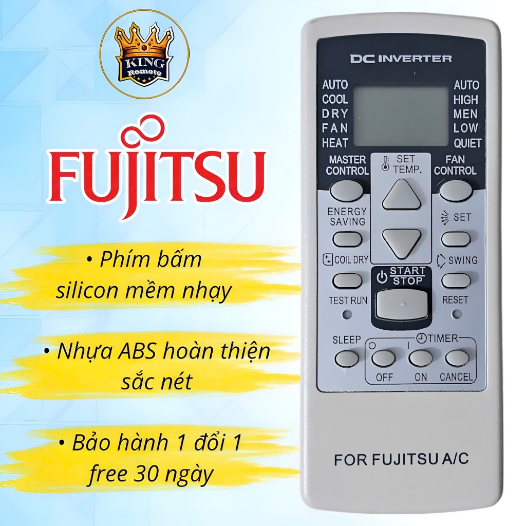 Điều khiển điều hòa FUJITSU 2 chiều inverter mặt đen AR-RCD1C hàng tốt ...