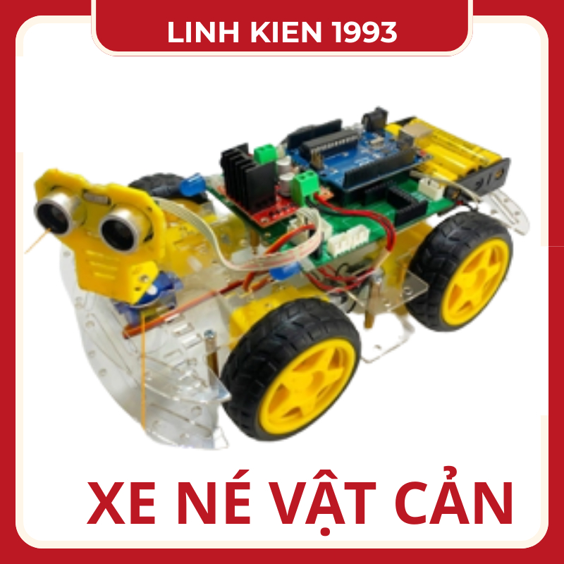 Bộ kit xe robot stem thông minh 4 bánh điều khiển né vật cản siêu âm hc ...