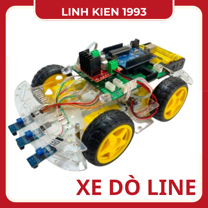 Bộ kit xe robot stem thông minh 4 bánh xe điều khiển dò line | Shopee ...