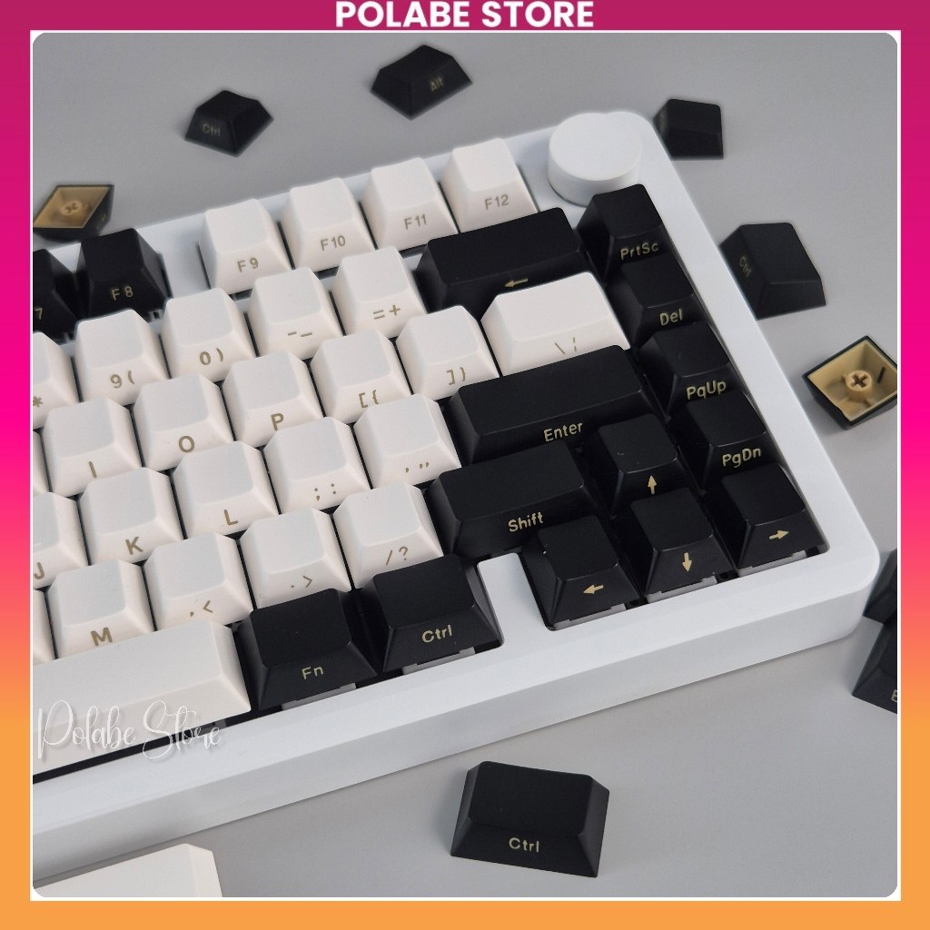 Keycap Ninja Black White Cherry Profile Keycap Daye CMK ABS double shot ...