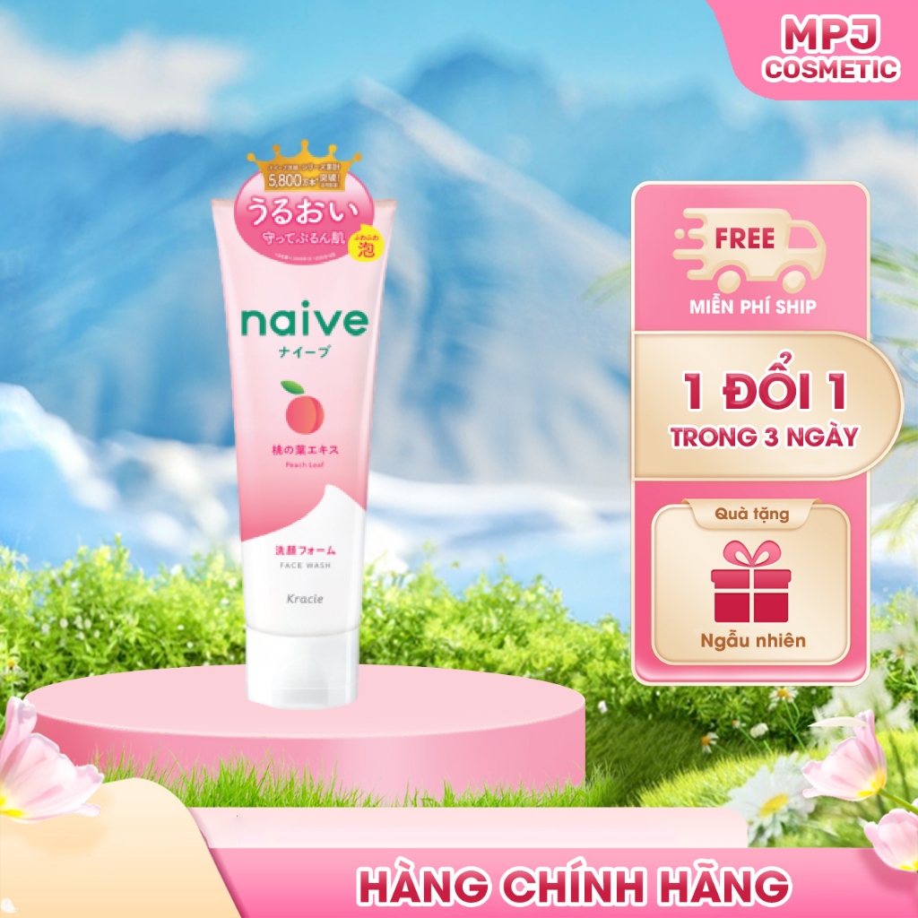 Sữa Rửa Mặt Kracie Naive Face Wash Peach Leaf (130g) | Shopee Việt Nam