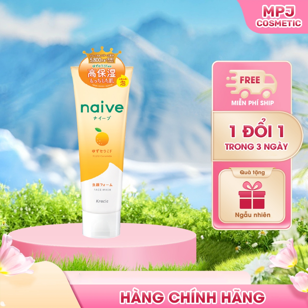Sữa Rửa Mặt Sạch Sâu Kracie Naive Face Wash Yuzu Ceramide 130G | Shopee Việt Nam