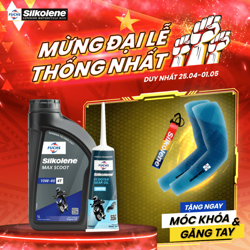 Combo 2 sản phẩm Dầu động cơ Silkolene Max Scoot 4 10W-40 và Dầu hộp số ...