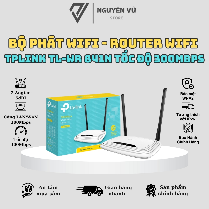 Bộ phát WiFi - Router WiFi TPlink TL-WR 841N tốc độ 300Mbps Chính Hãng ...