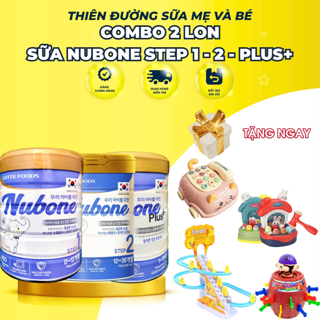 Combo 2 lon sữa Nubone Step 1,2, Plus+ lon 750gr | Shopee Việt Nam