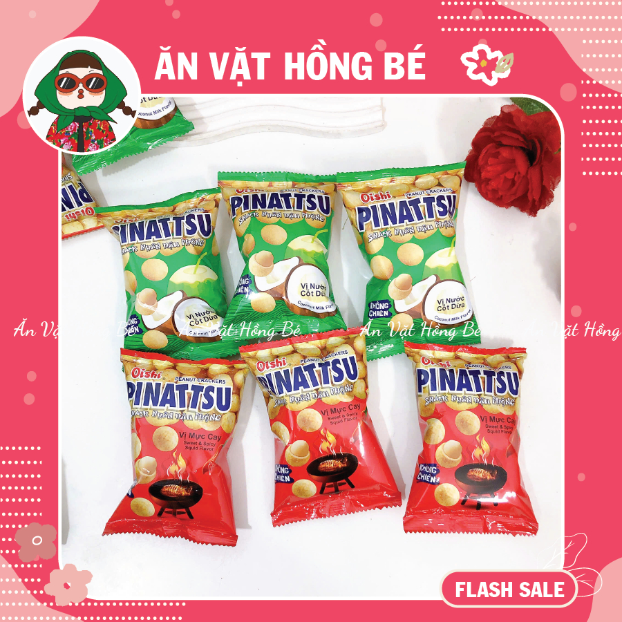 [COMBO 5 GÓI] Snack nhân Đậu Phộng Pinatsu Oishi 3 Vị Cốt Dừa, Mực Cay ...