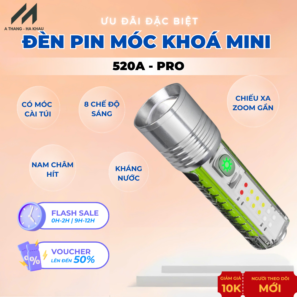 Đèn Pin Móc Khóa Mini 520 Pro Đèn Soi Tiền Đèn Đa Năng | Shopee Việt Nam