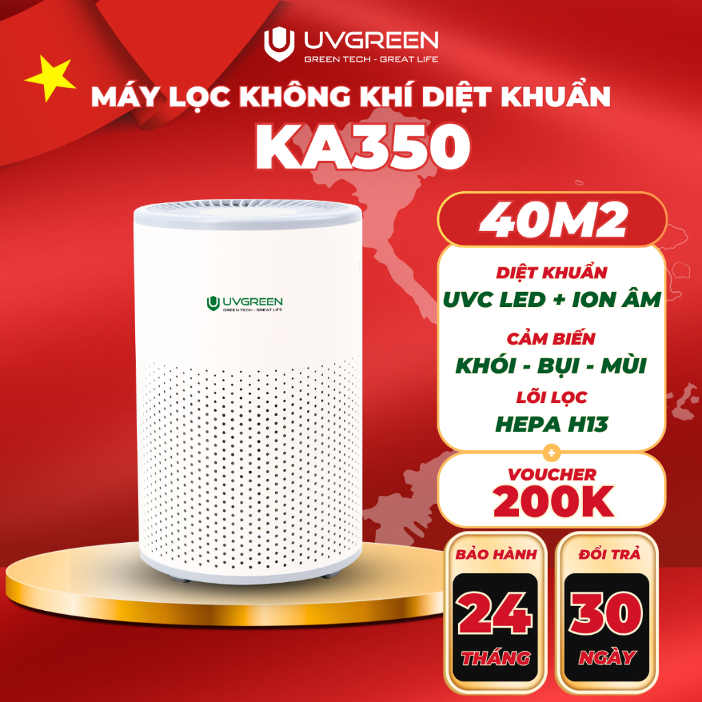 [UVG] Máy Lọc Không Khí Diệt Khuẩn UVGREEN KA350 UVC 40m2, Công Nghệ ...