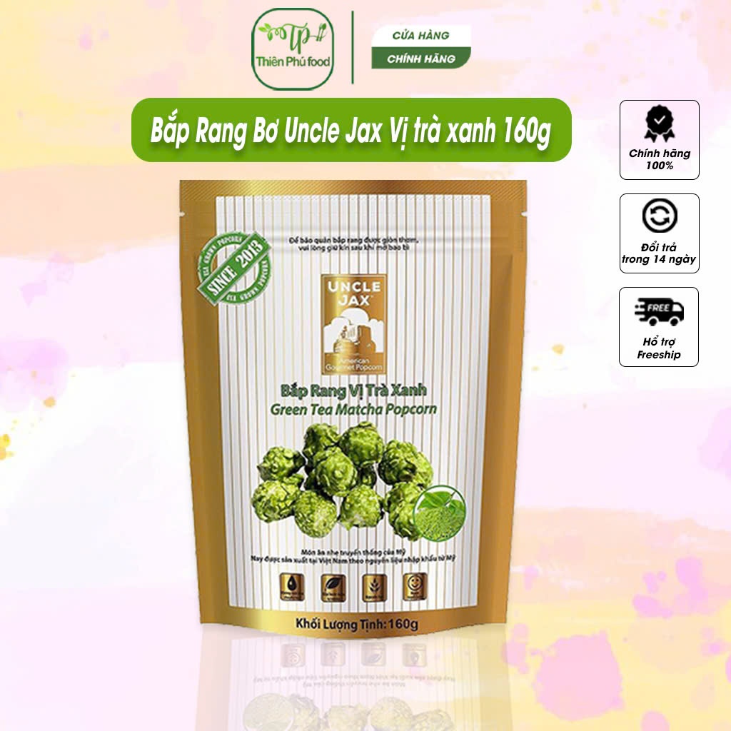 [ Gói Lớn ] Bắp Rang Bơ Uncle Jax Vị Trà Xanh 160g | Shopee Việt Nam