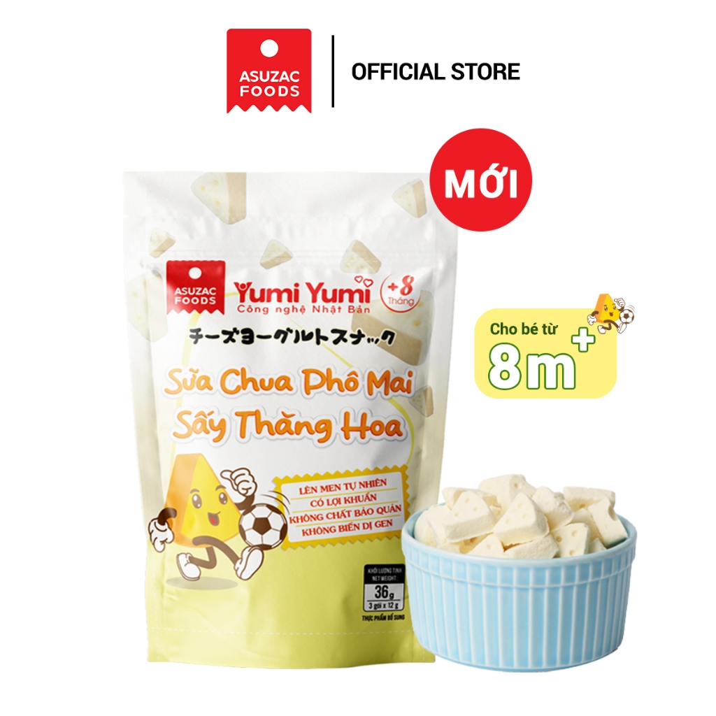 Sữa chua PHÔ MAI sấy thăng hoa Yumi Yumi Asuzac gói 36g (12g x 3 gói) | Shopee Việt Nam