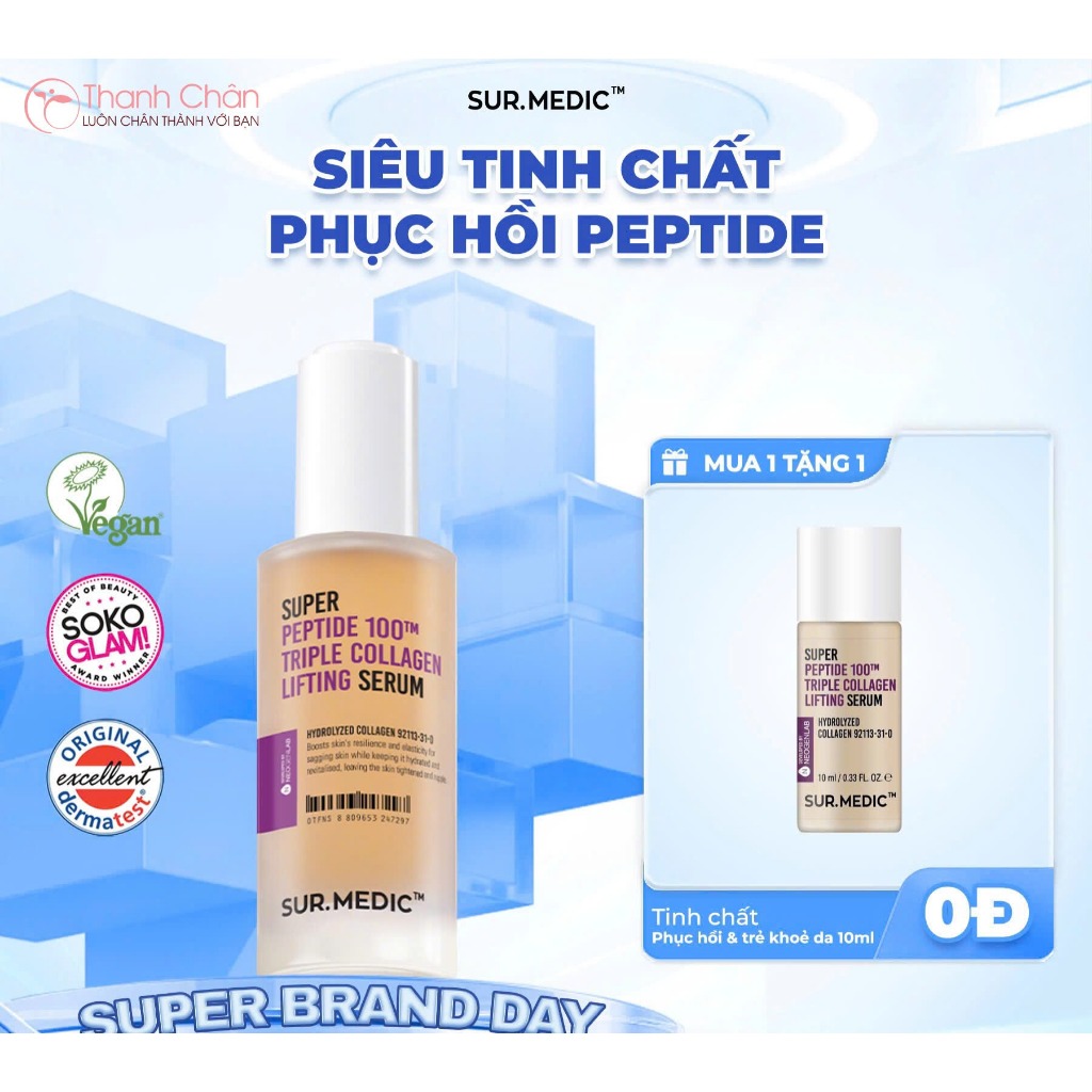 Tinh Chất Trẻ Hoá, Tái Tạo Da SURMEDIC Super Peptide 100tm Collagen ...