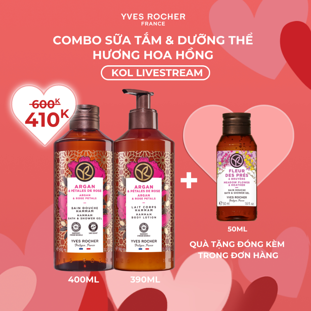 [KOL Livestream] Combo sữa tắm và sữa dưỡng thể hương hoa hồng & tinh ...