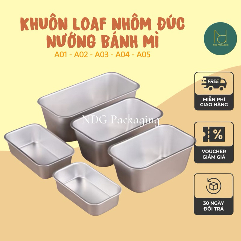 Khuôn Loaf Nhôm đúc nướng bánh mì A01-A02-A03-A04-A05 - Dụng cụ làm ...