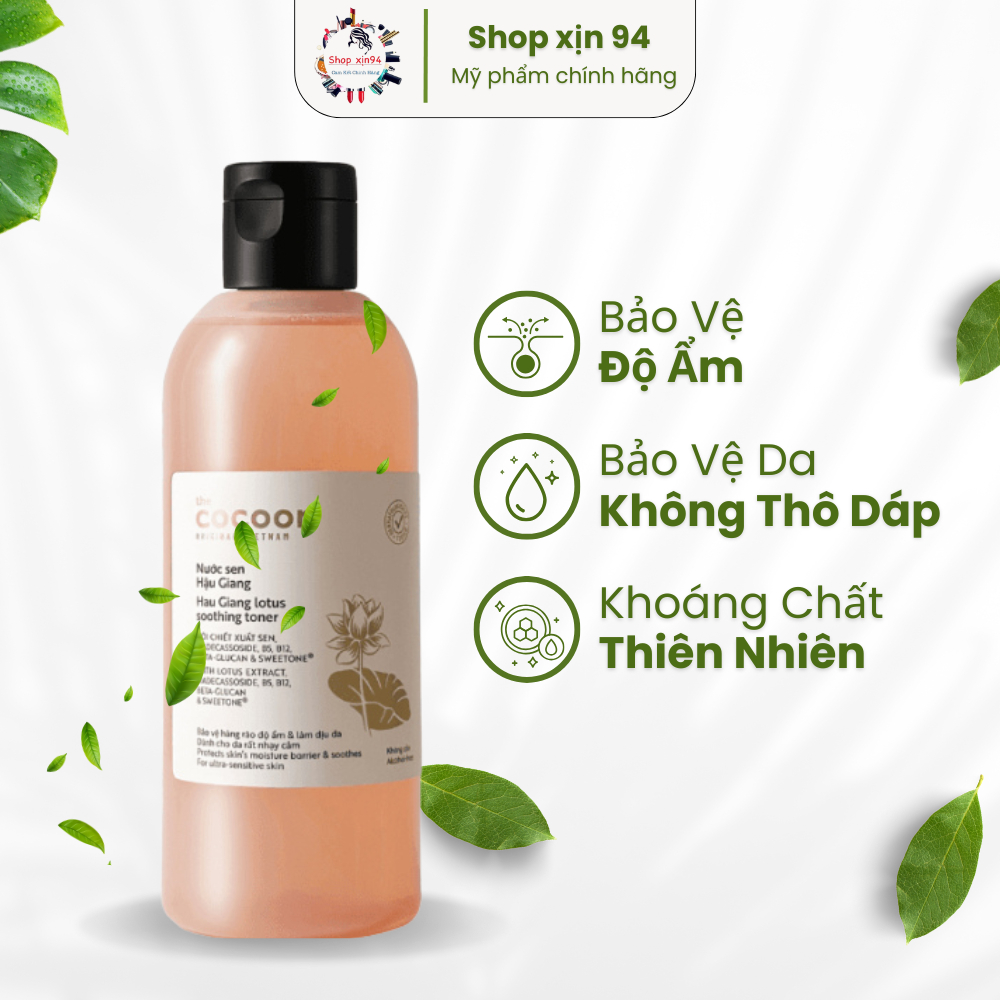 (Toner) Nước sen hậu giang cocoon 310ml phục hồi cấp ẩm cho da nhạy cảm ...