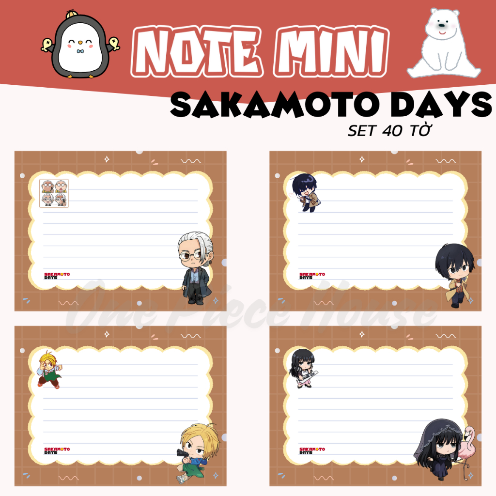 [Sakamoto Days] Set 40 tờ giấy Note Mini, giấy ghi chú | Shopee Việt Nam