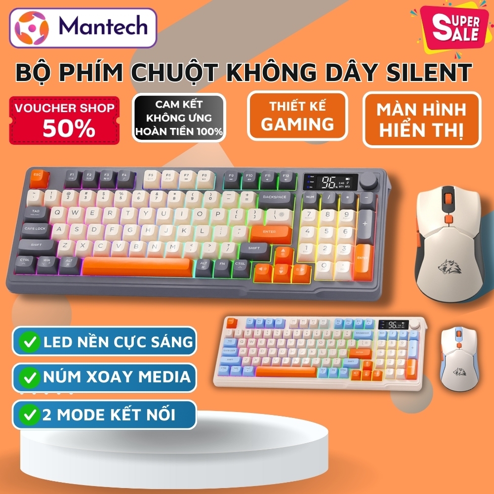Bộ Bàn phím Chuột Không Dây Free Wolf T96 Thiết Kế Gaming, Gõ Êm Giảm ...