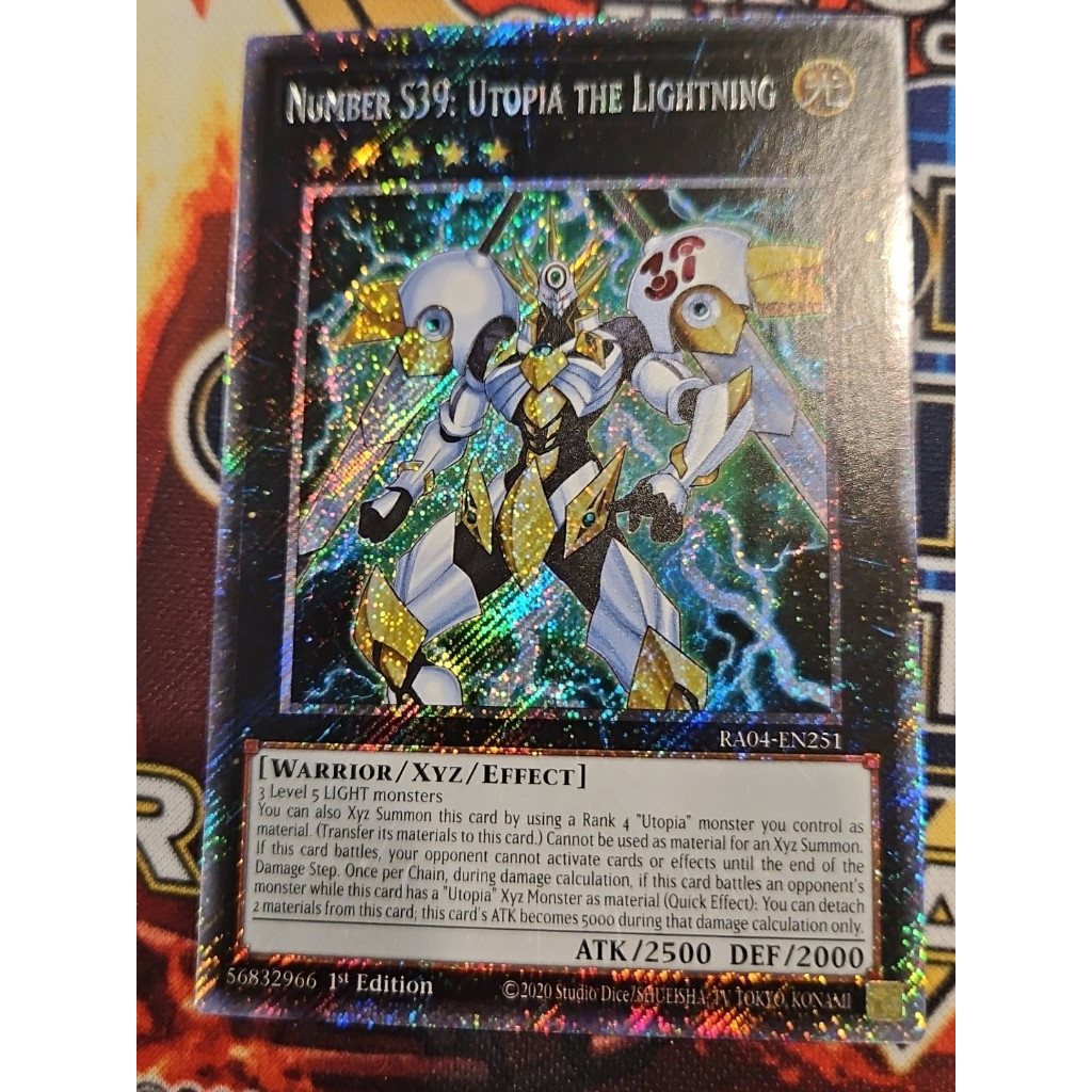 platinum secret rare [ Dưa Hấu Yugioh ] Lá bài thẻ Number S39 Utopia the Lightning - Tặng bọc ...