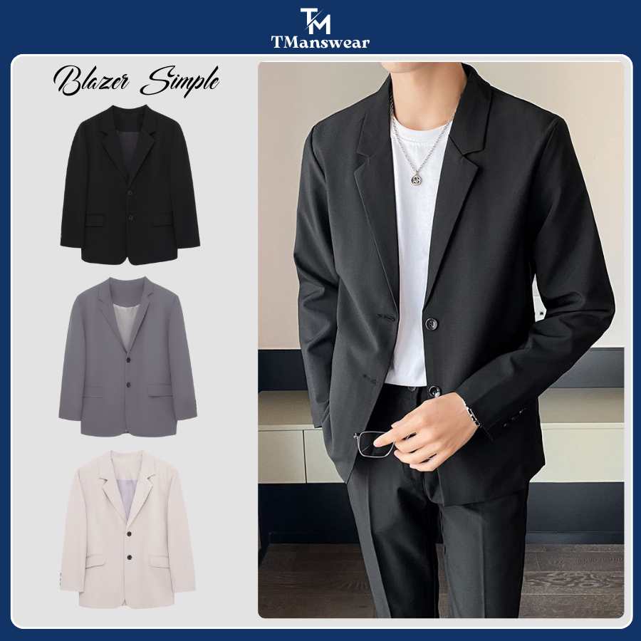 Áo khoác BLAZER nam hàn quốc from rộng dài tay Tman chất vải tuyết cao ...