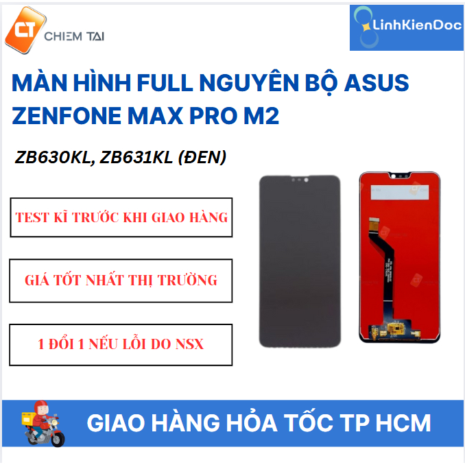 Màn hình full nguyên bộ Asus Zenfone Max Pro M2, ZB630KL, ZB631KL (đen ...