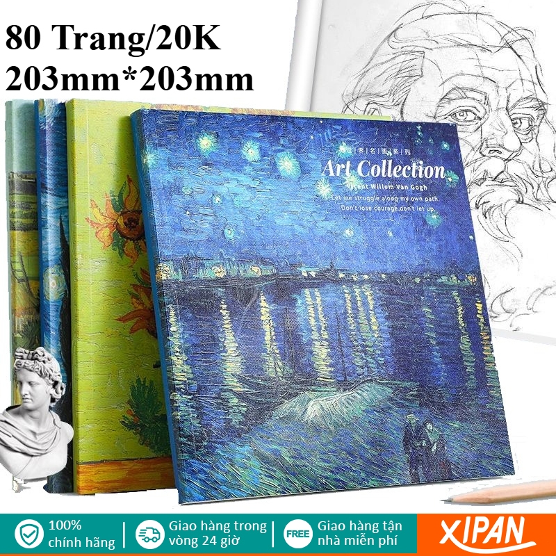 Sổ vẽ phác thảo Sketchbook Van Gogh 80 trang sổ vẽ màu nước Xipan ...