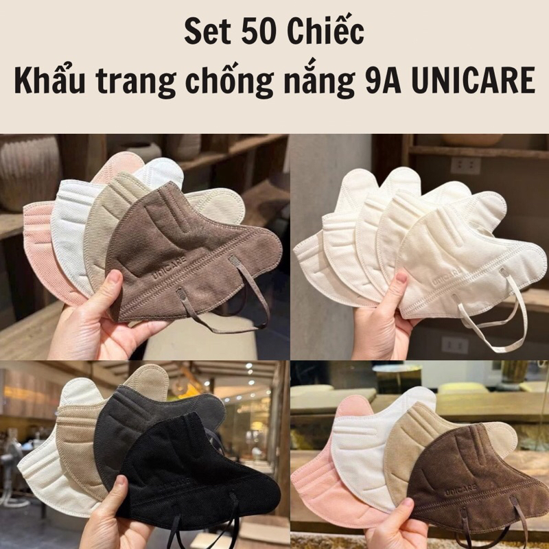 [Set 50 chiếc] Khẩu trang 9A Unicare 5 lớp dày dặn chống nắng, kháng khuẩn | Shopee Việt Nam