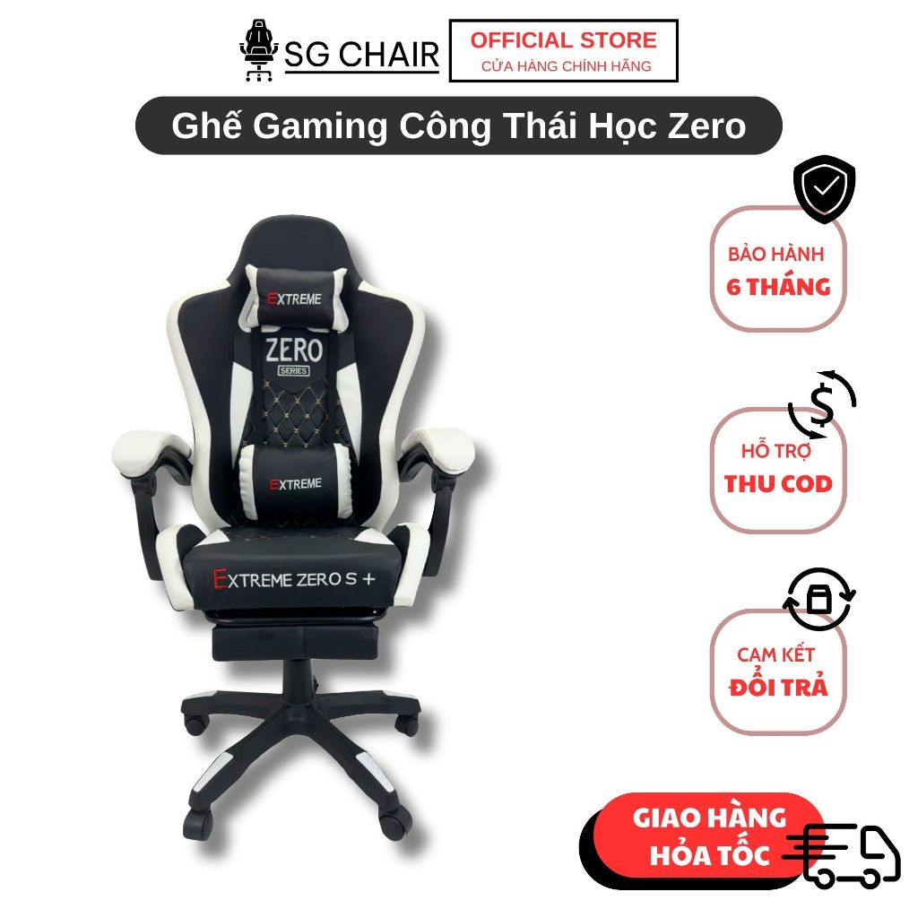 Ghế Gaming Extreme Zero S+, Ghế Livestream Da PU Có Kê Chân Tăng Cường ...