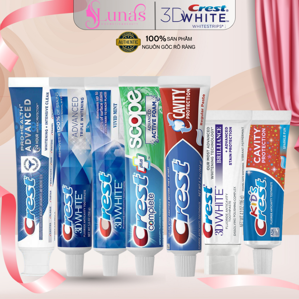 Kem Đánh Răng Siêu Trắng Răng Crest 3D White - Crest Pro Heal - Crest ...