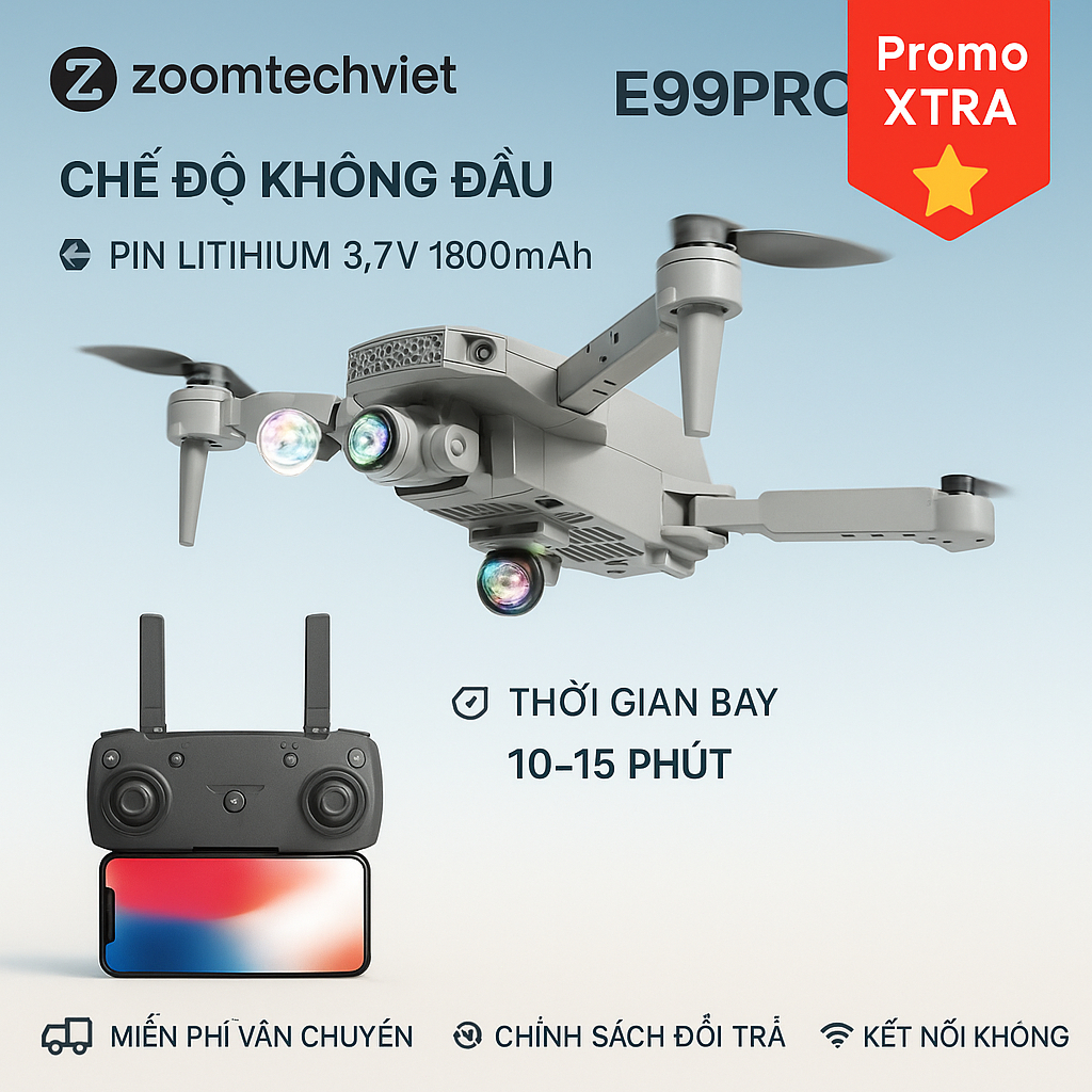 Máy bay Drone E99 Pro MAX Flycam 4K HD Dự Phòng Mini ,Máy Bay điều ...
