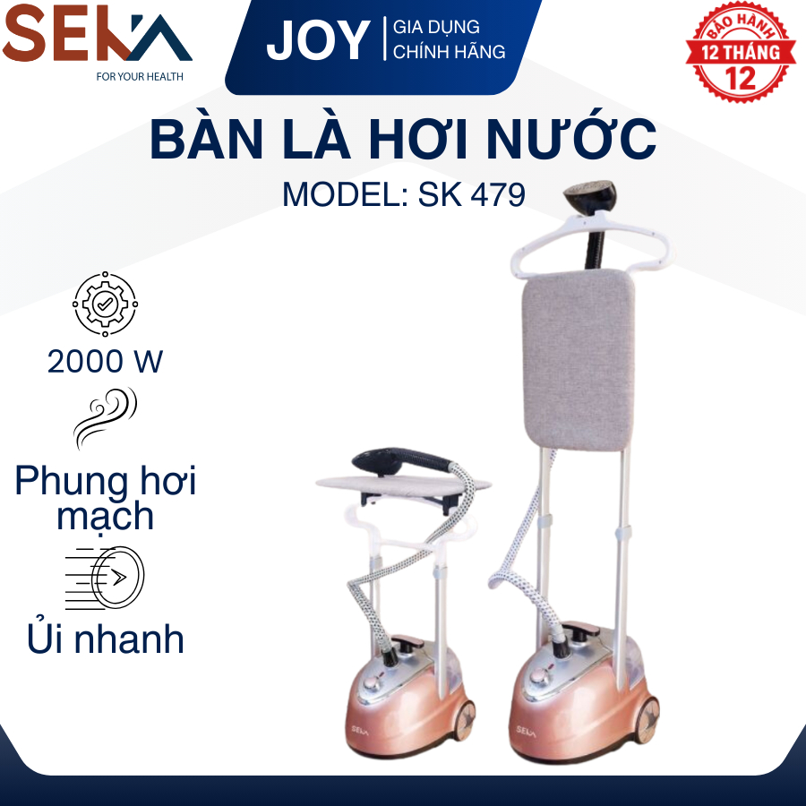 Bàn là cây hơi nước SEKA SK47, công suất lớn 2000W, dung tích 2 lít, ủi ...