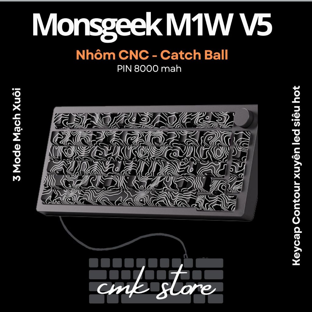 Bàn phím cơ Monsgeek M1W V5 | M1 V5 3 Mode - CatchBall - Keycap Contuor ...
