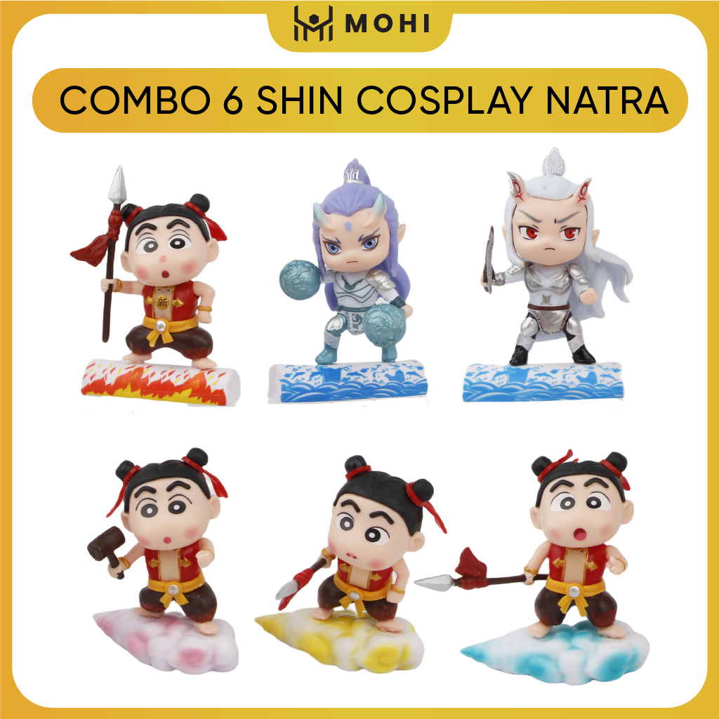 Mô Hình bộ 6 shin cosplay natra ngao bính - Cao : 8cm - Nặng : 290gram ...