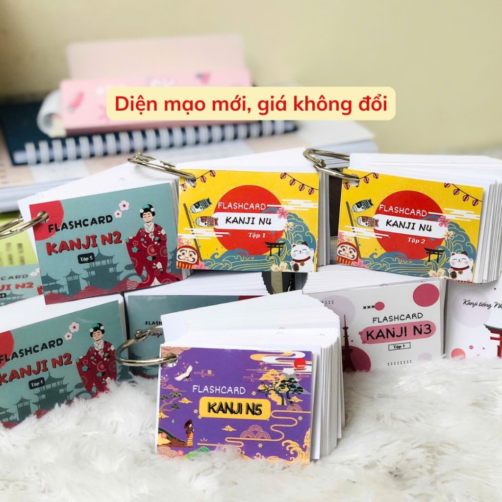 Bộ flashcard Thẻ học Hán tự - kanji N5 - N1 - 2154 kanji | Shopee Việt Nam