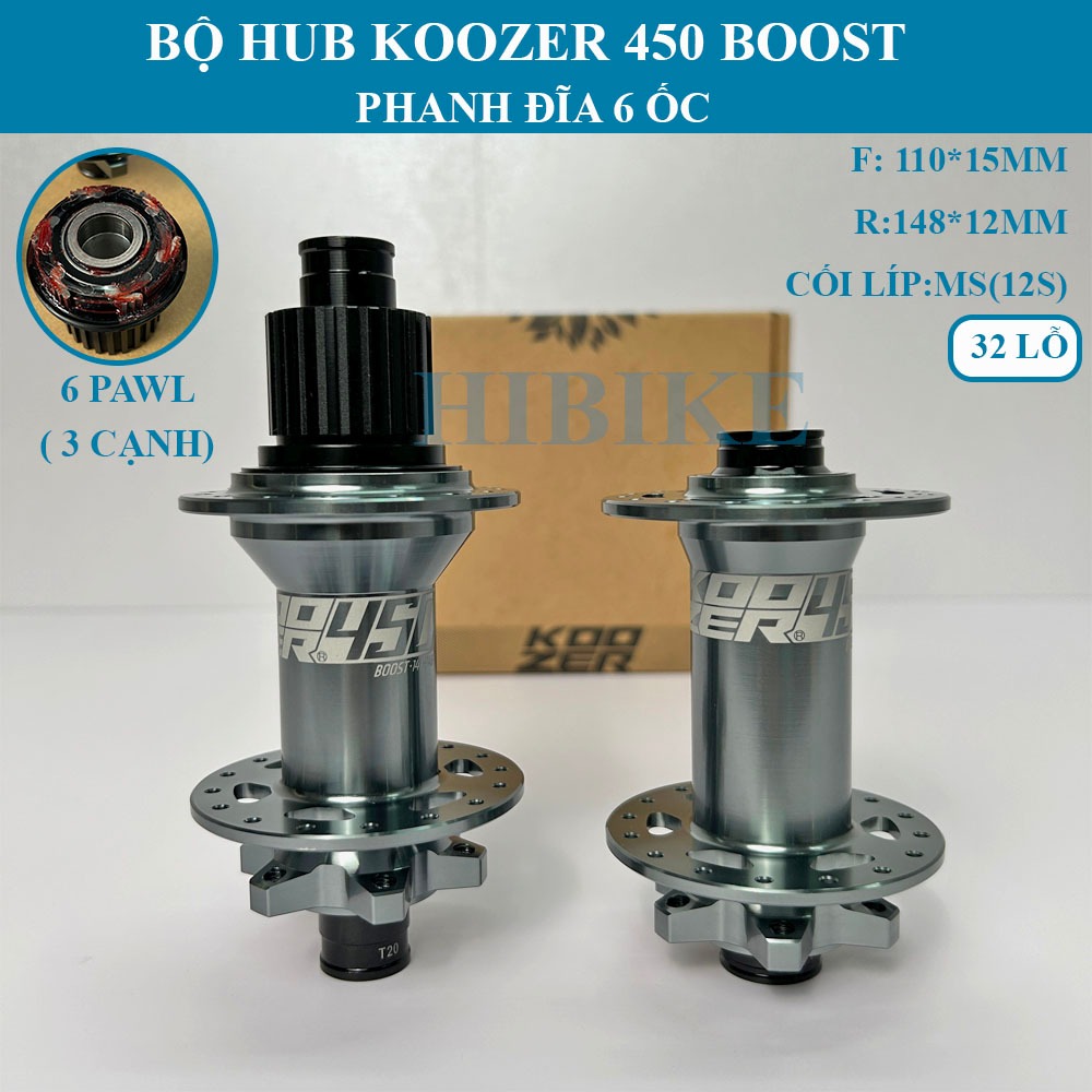 Bộ Hub Xe Đạp Koozer 450 – Boost Phanh Đĩa 6 Ốc 32 lỗ Moay Ơ | Shopee ...