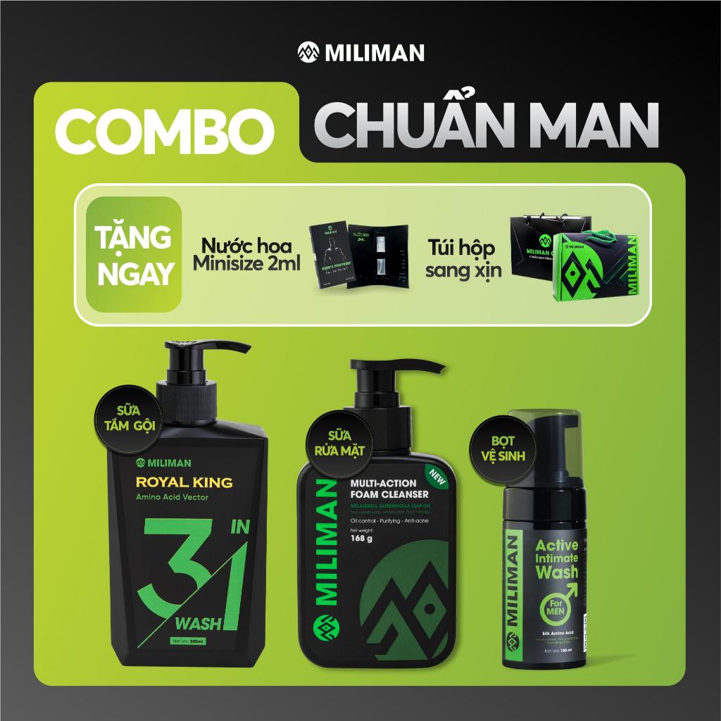 Bộ Quà Tặng Nam Giới - Combo Chuẩn Man Từng Milimet gồm SRM + BVS + Sữa ...