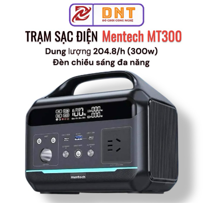 Trạm sạc di động Mentech MT300, dung lượng 204.8wh nguồn điện sử dụng ...